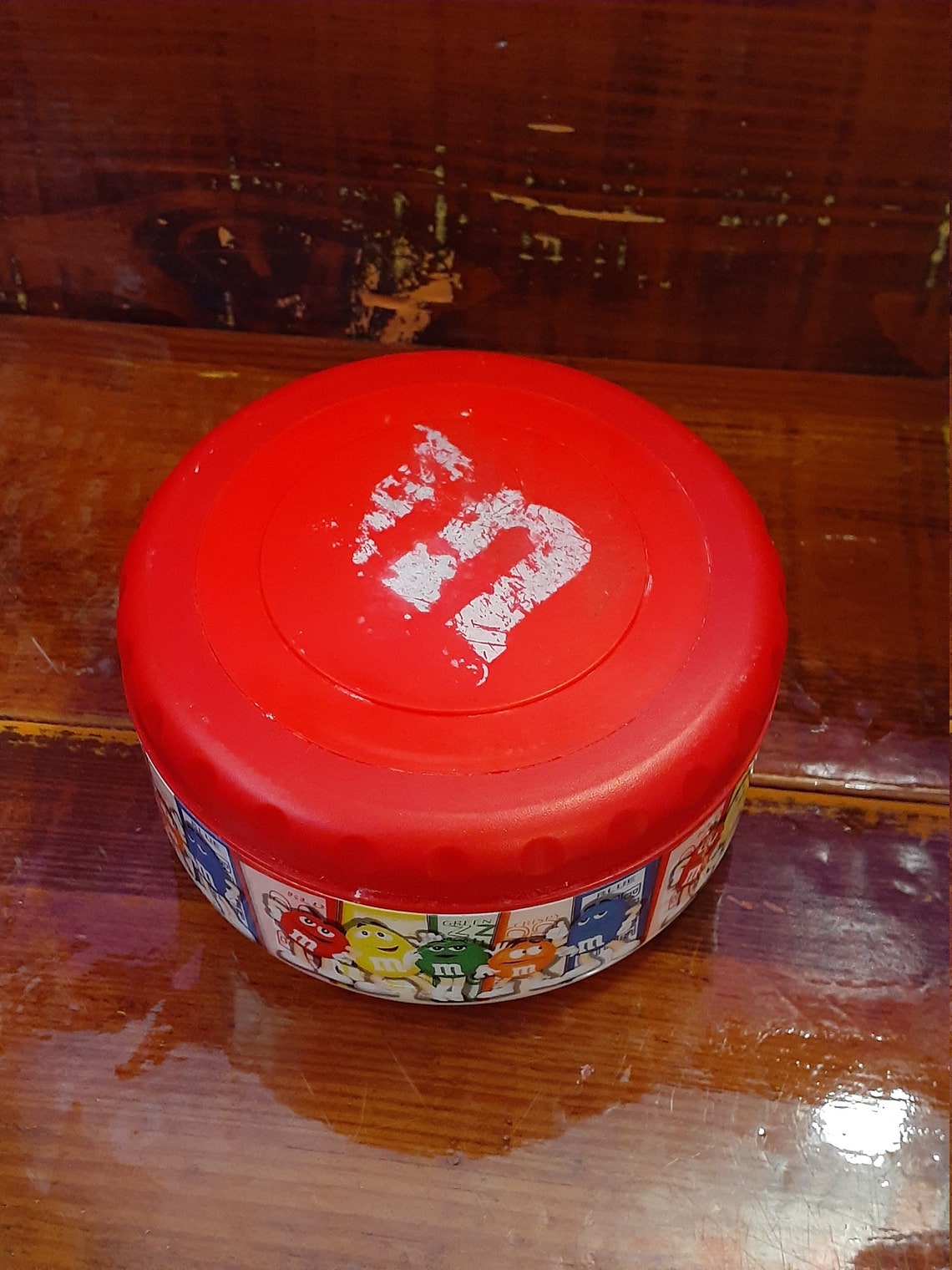 Vintage Plastic Red M&M STORAGE CONTAINER BOWL Made by A. | Etsy