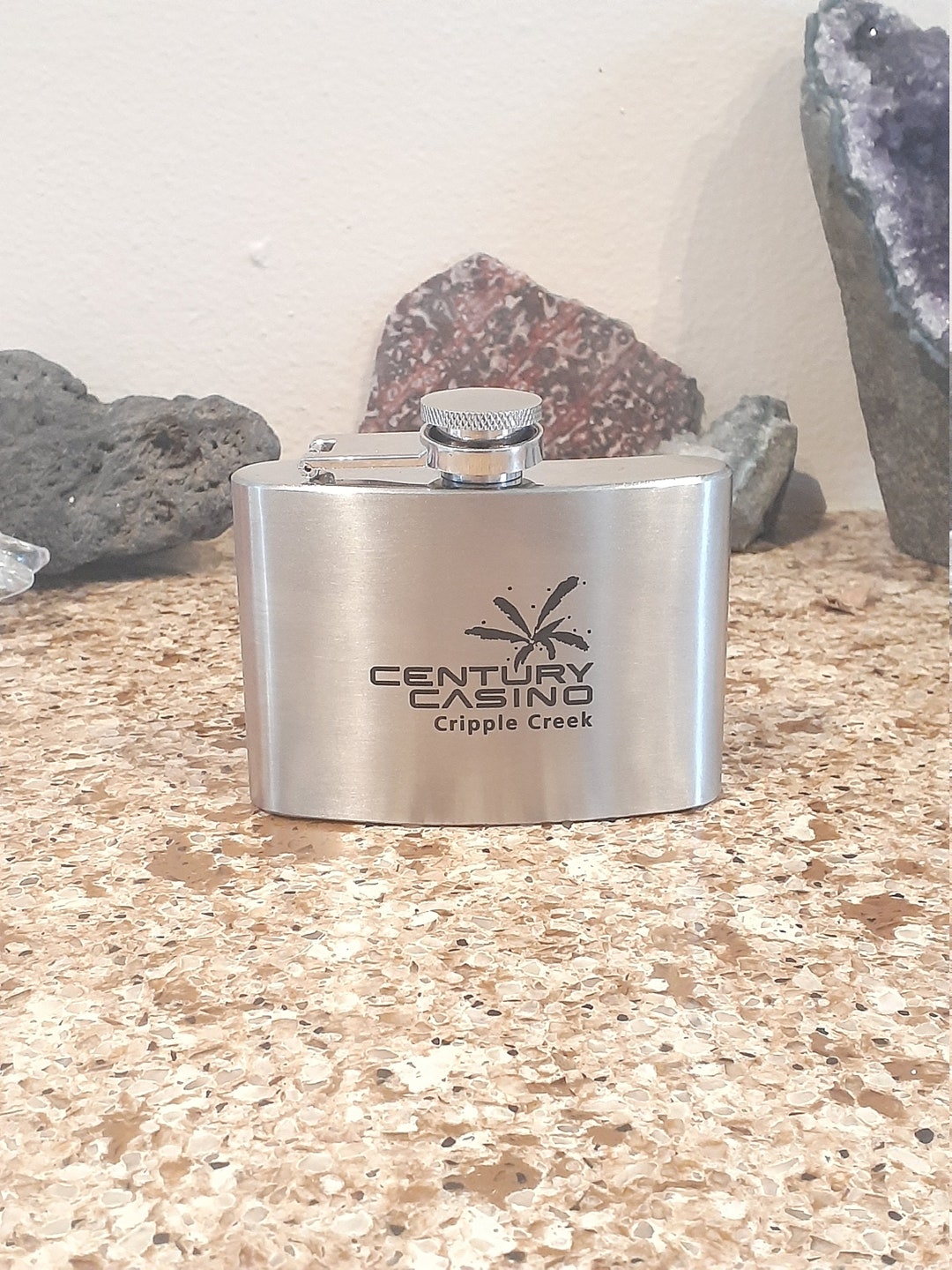 Cripple Creek Century Casino 4oz STAINLESS STEEL Flask,alcohol Beverage ...