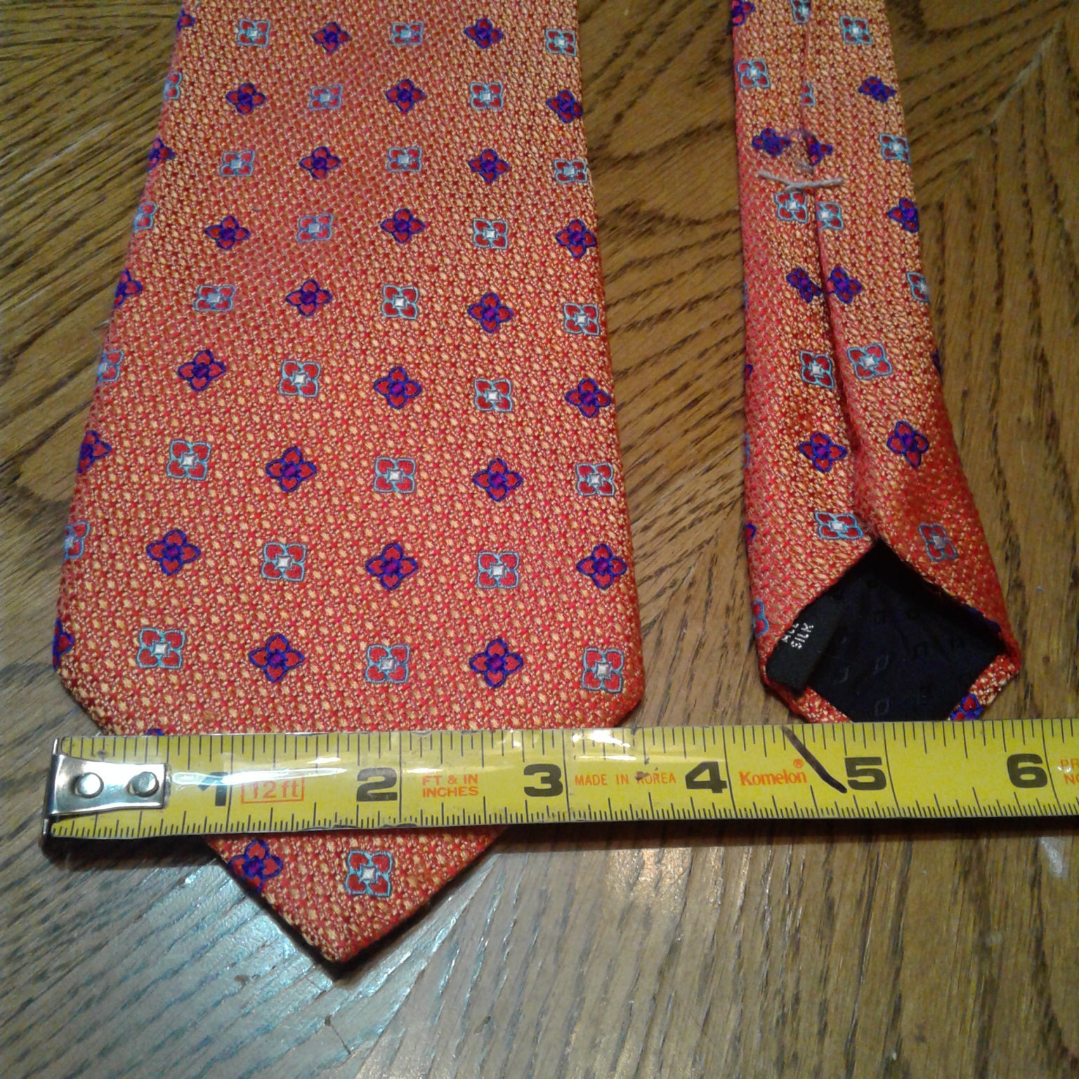 Vintage 100% naranja seda N púrpura mano cosida TOM JAMES - Etsy España