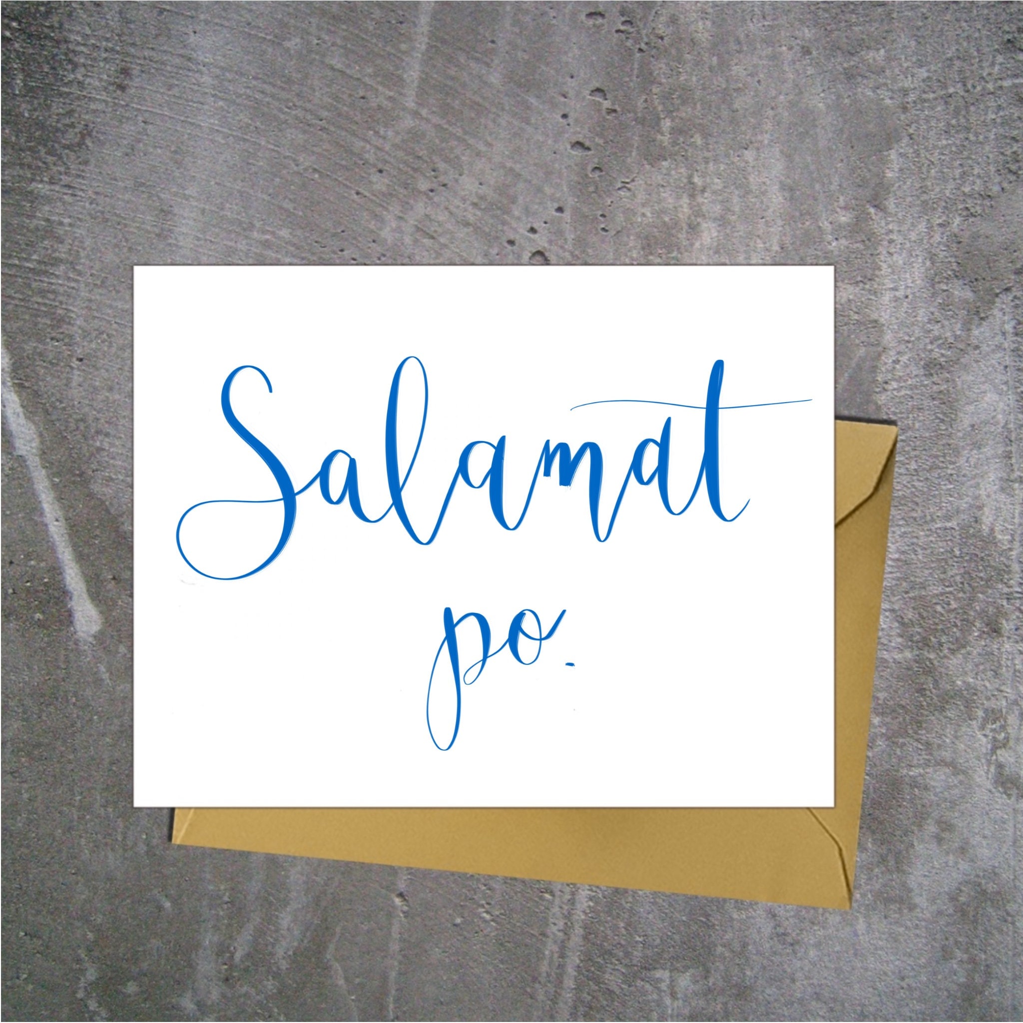 Filipino Tagalog Card, Salamat Po, Calligraphy, Lettering, Send Direct ...