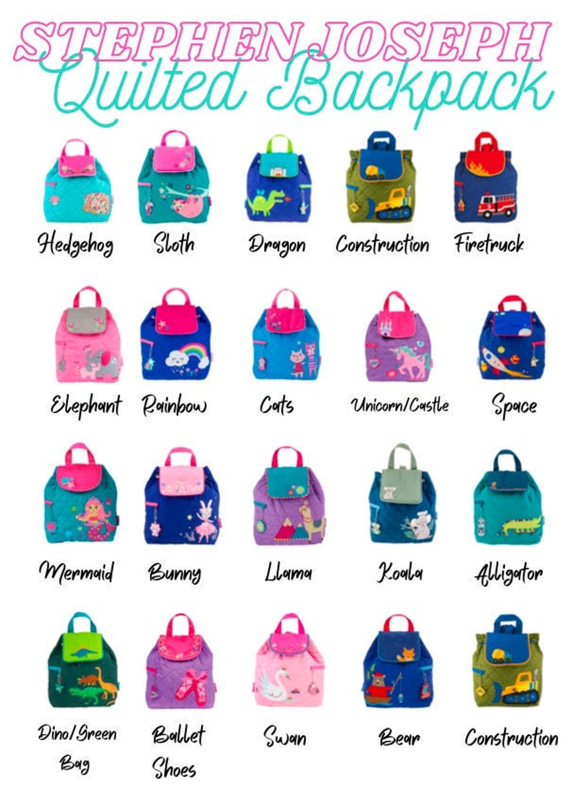 Stephen Joseph Quilted Backpacks/toddler Bag/kid Travel - Etsy