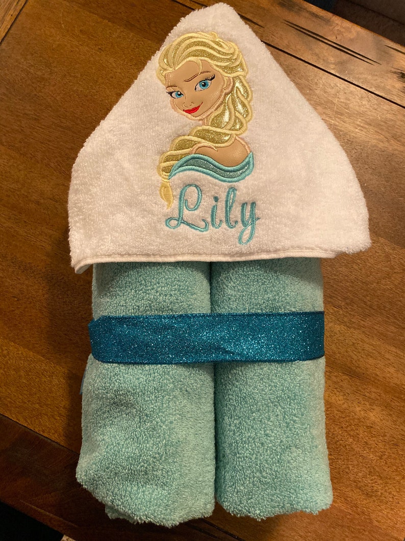 Customized Elsa Frozen Ice Queen Hooded Towel Frozen Elsa | Etsy