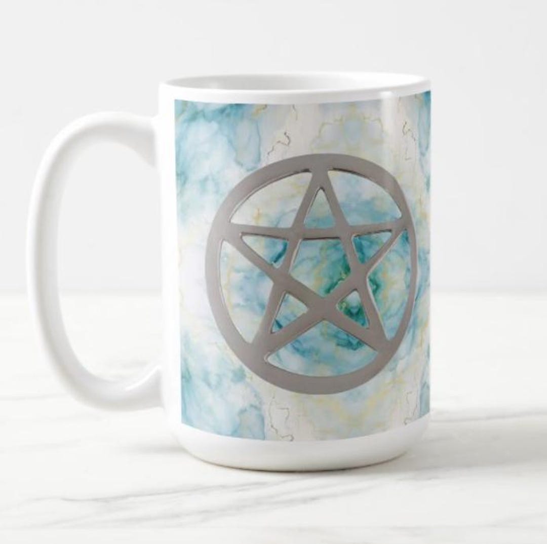 Granite Look Silver Pentacle Mug - Etsy