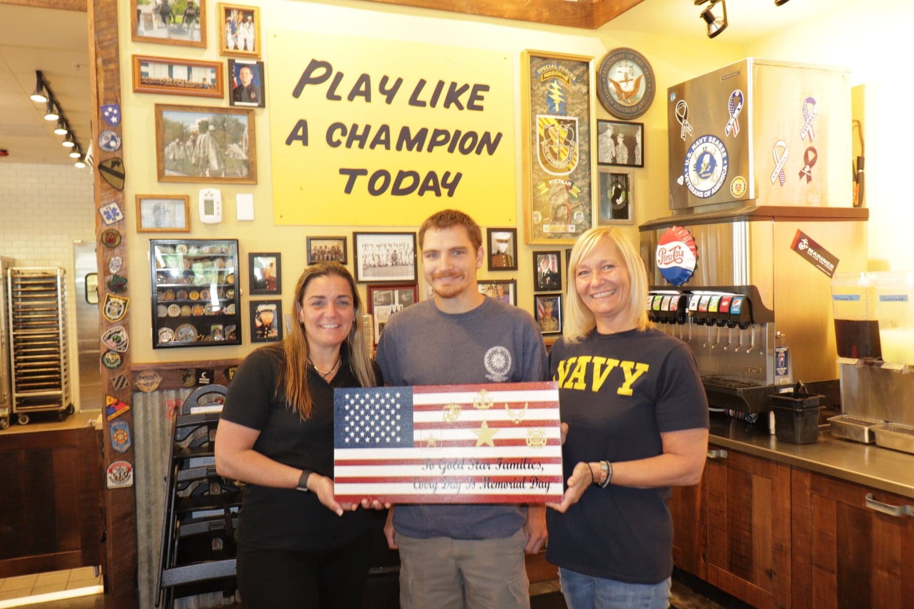 Gold Star Members Memorial Flag Wall Decor, Wood Sign, Patriotic ...