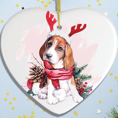 Christmas Beagle Ornament Personalized Beagle Christmas - Etsy