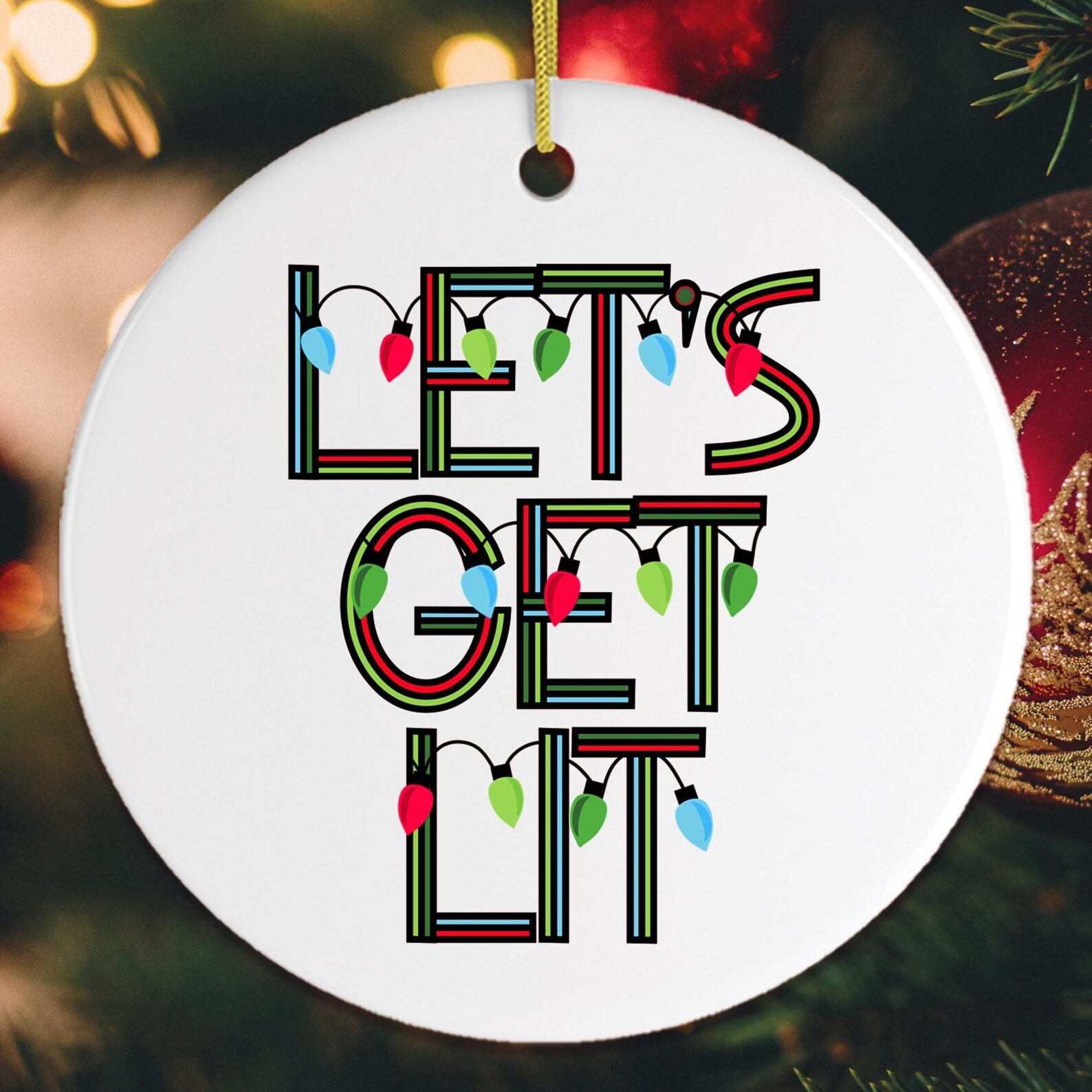 Lets Get Lit Christmas Ornament | Etsy