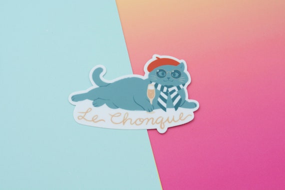 Le Chonque Kitty 3 Matte Vinyl Sticker Chonky Cat - Etsy