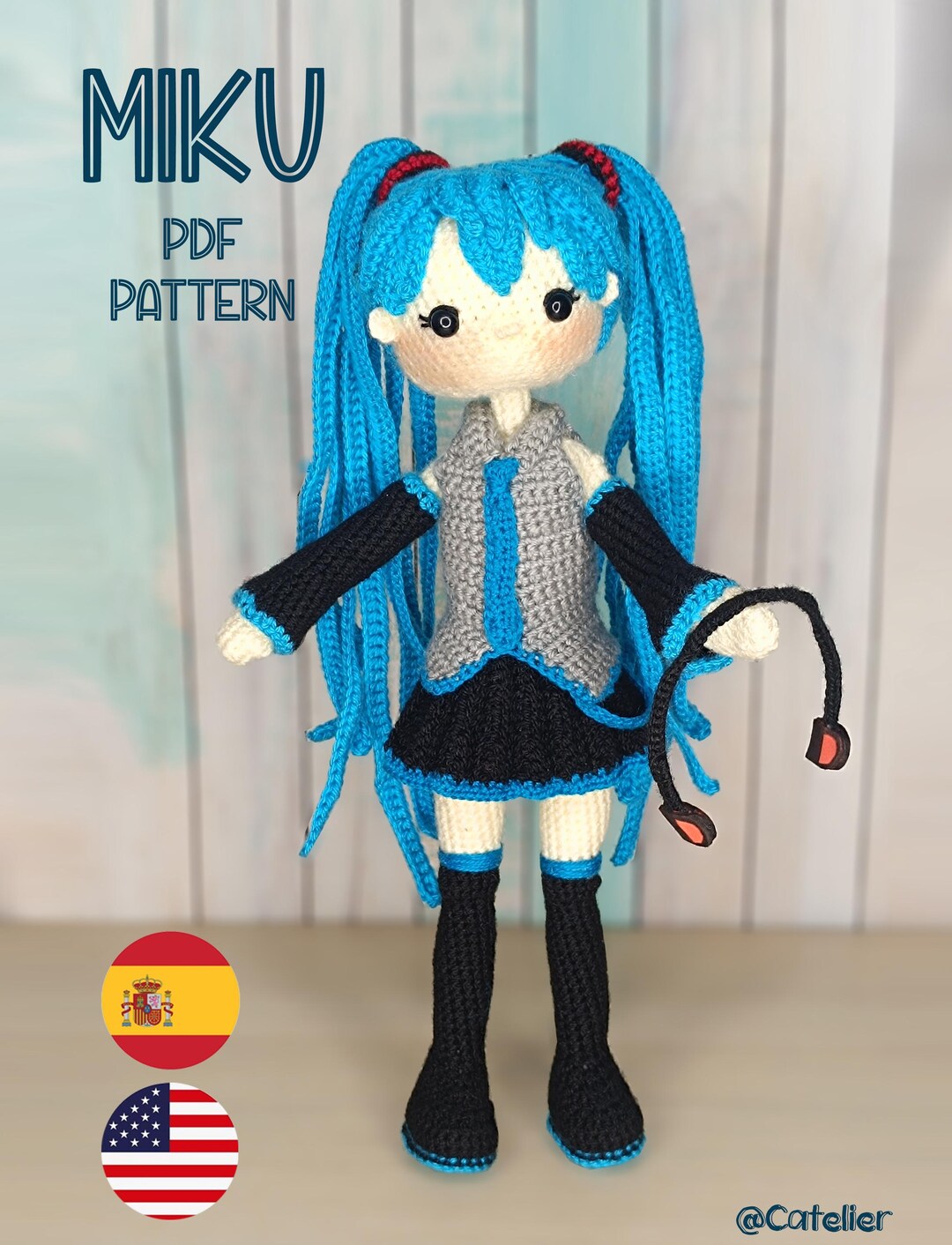 Amigurumi Pattern Inspired by Miku Hatsu Anime - Etsy