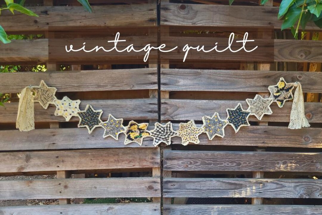 Vintage Tattered Star Quilt Garland - Etsy