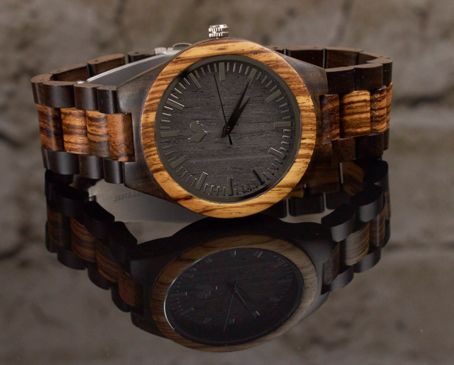 Buckeye Rooster Wood Watch - the White Rooster - All Wood Watch - Wrist ...
