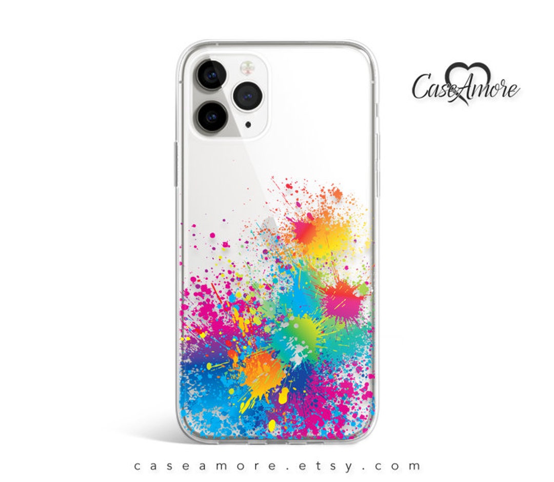 Paint Splash, iPhone 13, iPhone 12 Pro Case, iPhone 15 Case, Clear ...
