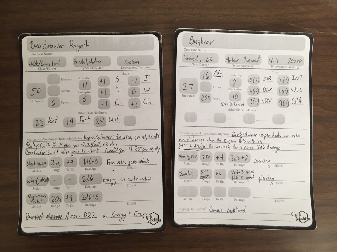 RPG Statblock and NPC Sheets - Etsy