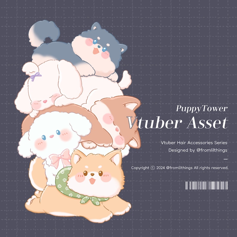 Rigged Puppy Tower Vtuber Asset: Live2d Item (digital Download) - Etsy