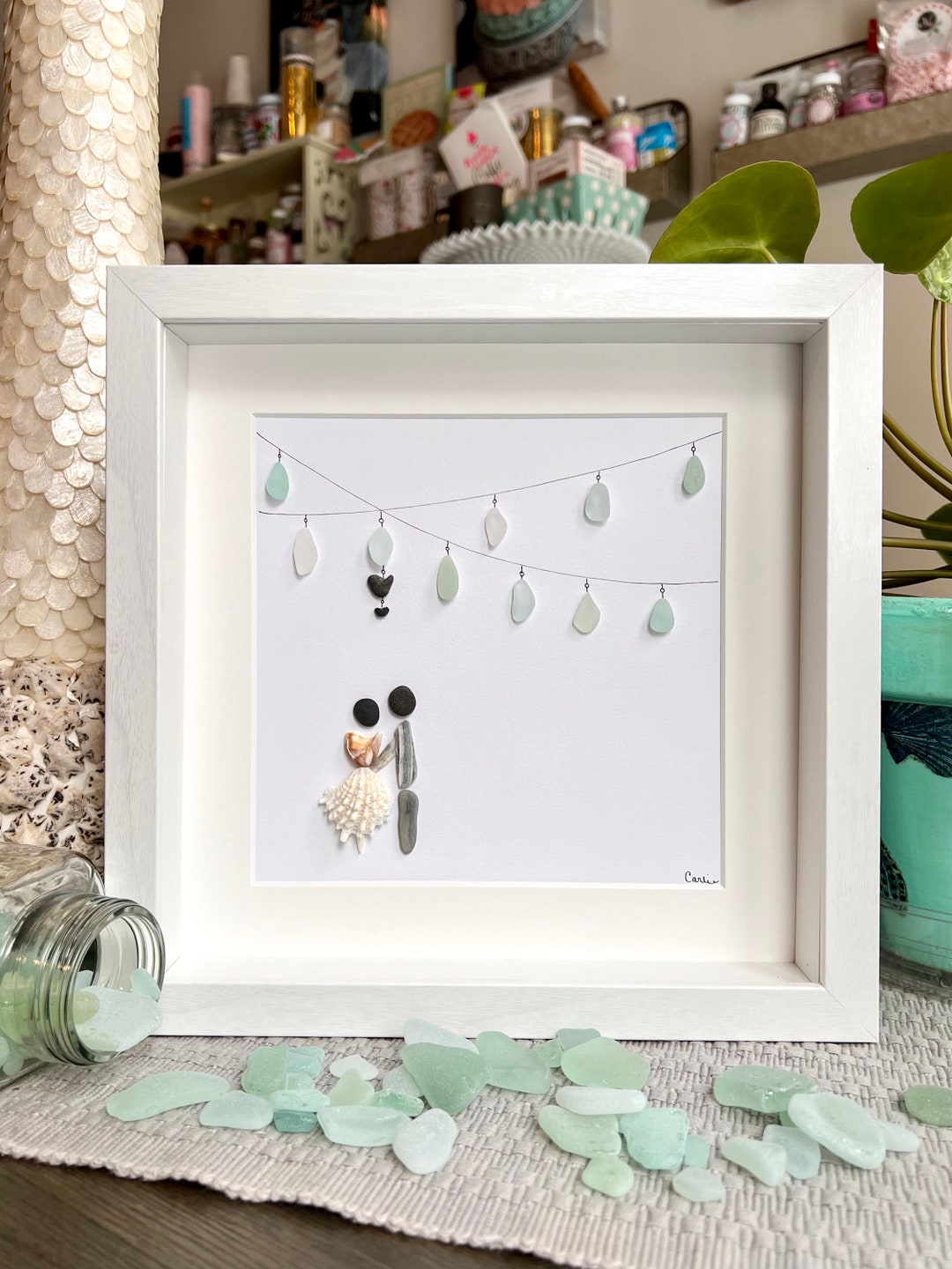 Shell Couple Shellage, Shell Art, Pebble Art, Shell People, Collage ...