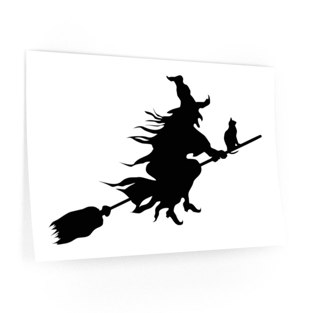 Awesome Witch Decal for Window Silhouette, Halloween Decor, Fall Decor ...