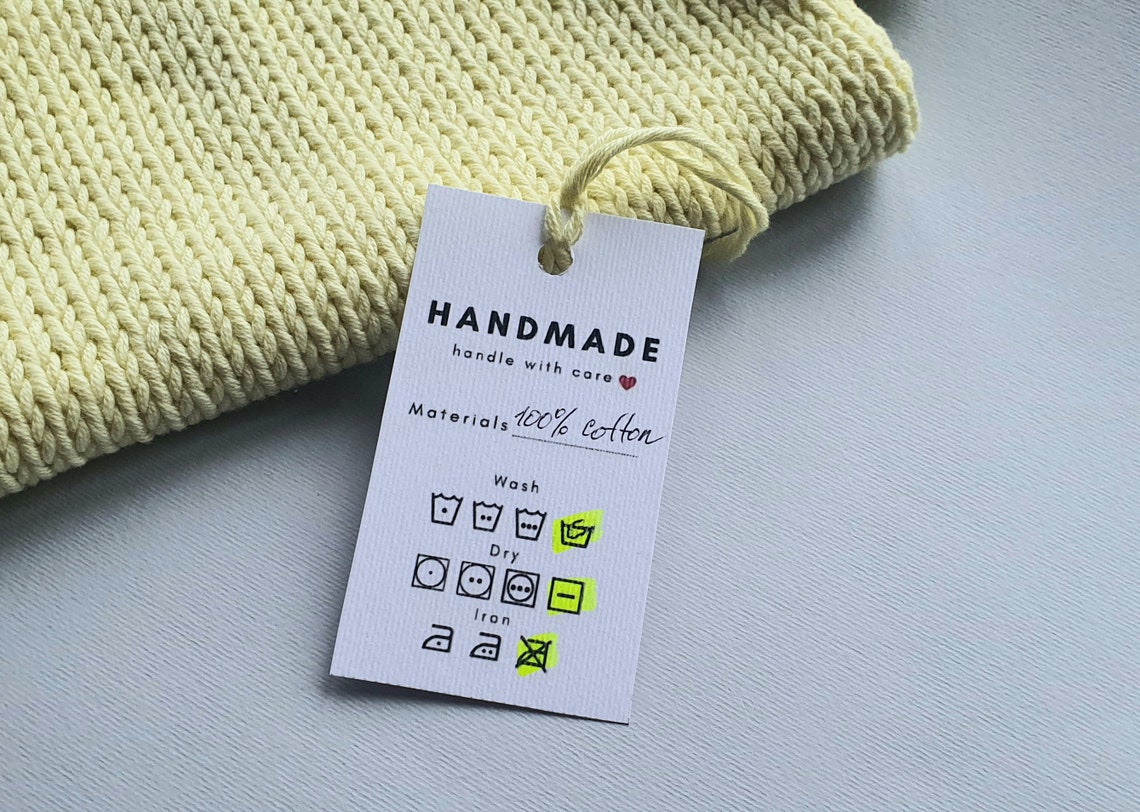 PRINTABLE Tags for Handmade Items With Care Instructions. - Etsy