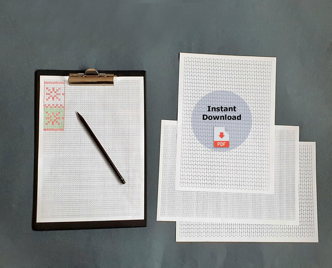 Knitting Graph Paper PDF | Jacquard Pattern Templates 4-in-1 - Etsy ...