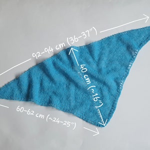 Small Triangle Scarf, Mohair Mini Shawl Turquoise, Blue Triangle Head ...