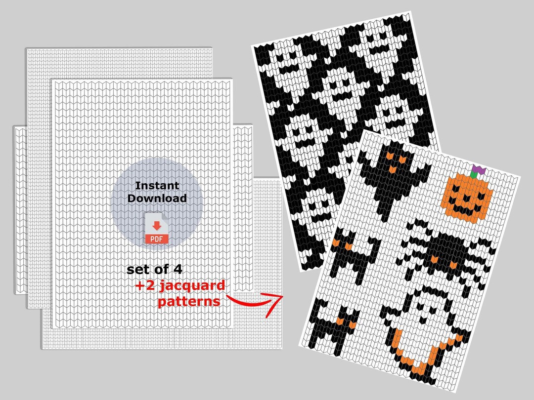 Printable Graph Paper Set of 4, Create Jacquard Pattern, Knit Stitch ...