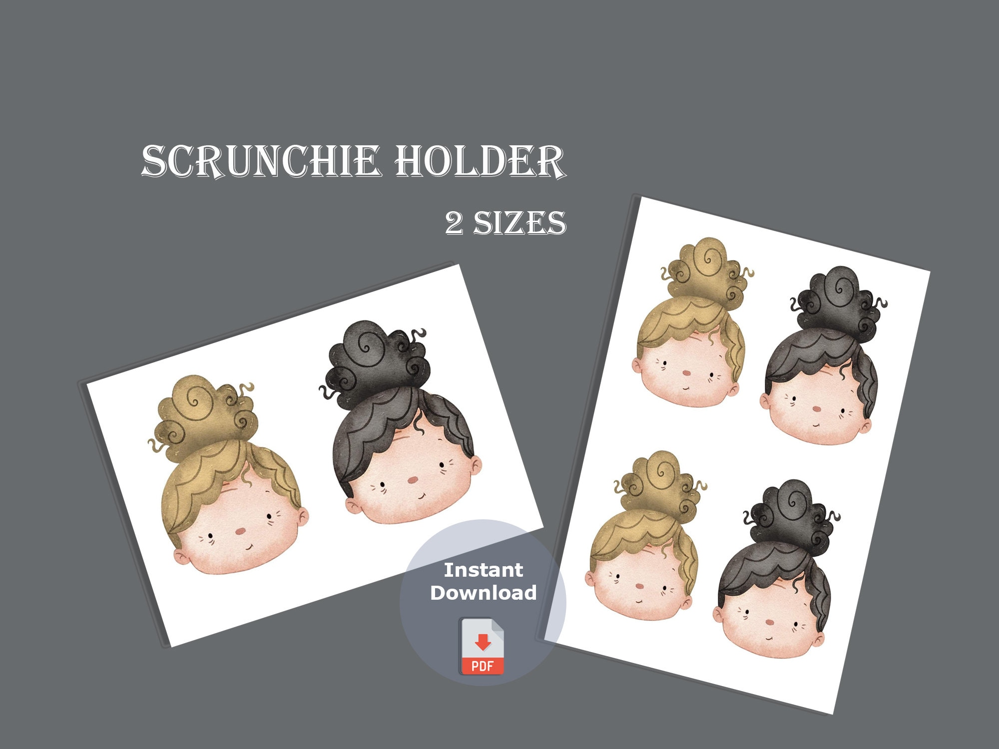 Printable Scrunchie Holder, Scrunchie Tag Template, Scrunchie Card ...