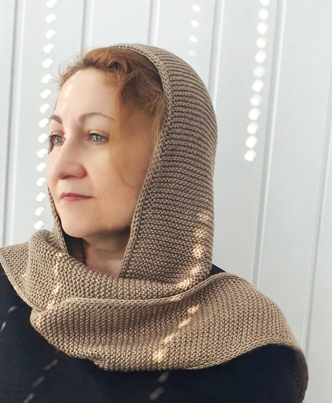 Hooded Scarf, Knit Sophie Hood, Long Hood Scarf, Hand Knit Cozy Wrap ...