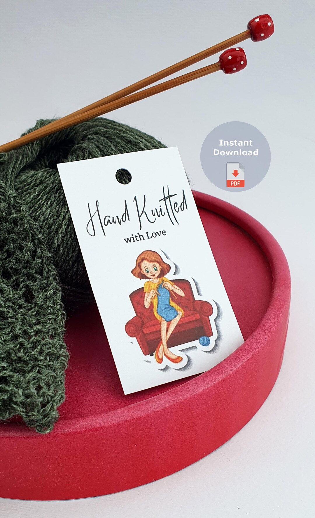 Printable Knitting Gift Tags PDF | Yarn Project Labels for Handmade ...