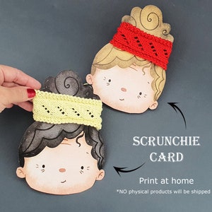 Printable Scrunchie Holder Card: Hair Tie Tag Template PDF - Etsy