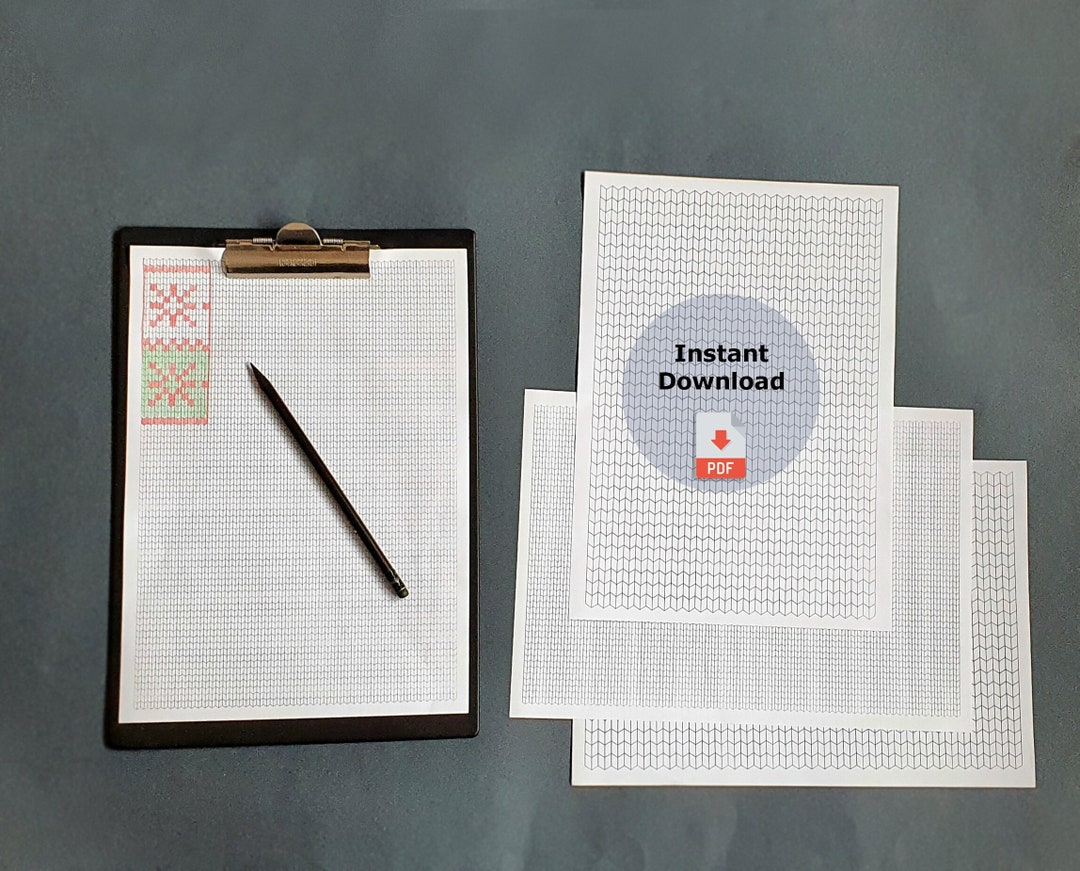 Printable Graph Paper, Create Jacquard Pattern, Knit Stitch Graph Paper ...