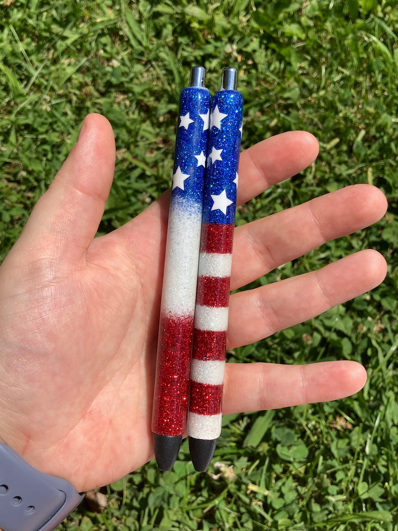 Personalized Glitter Inkjoy Gel Pen, Red, White, and Blue Gel Pens ...