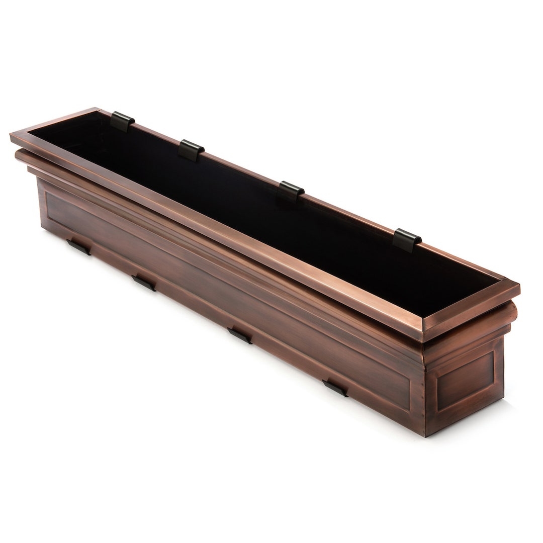 H Potter 48" Window Box, Metal Planter, Window Box Brackets Included ...