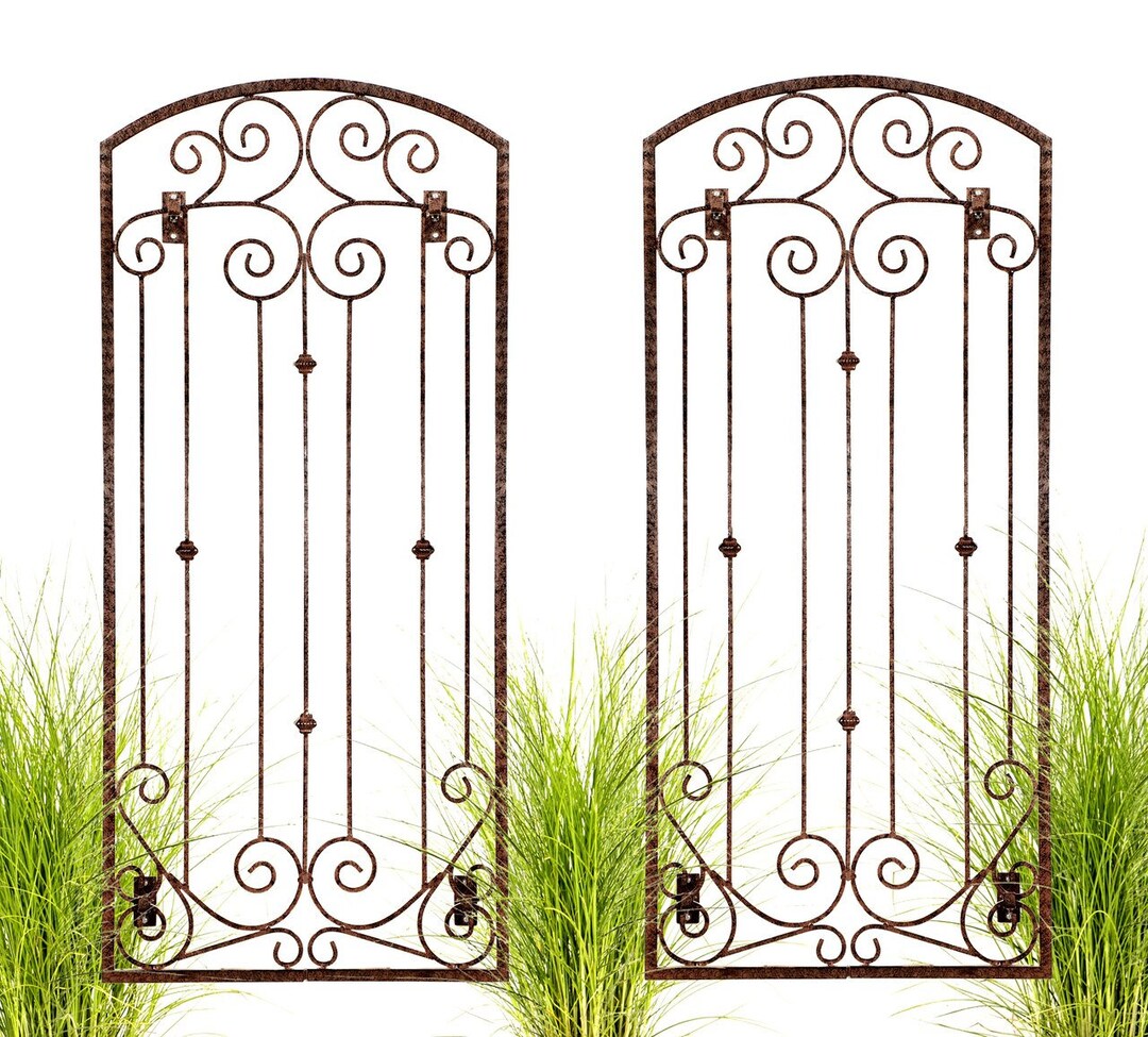 H Potter 2 Large 6 Ft Garden Trellises | Wall Brackets Wrought Iron ...