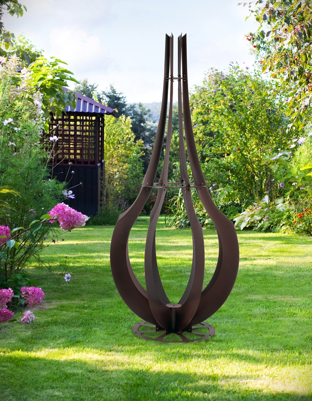 H Potter 3D Yard Art Metal Decor, Trellis Sculpture for Outdoor Garden ...