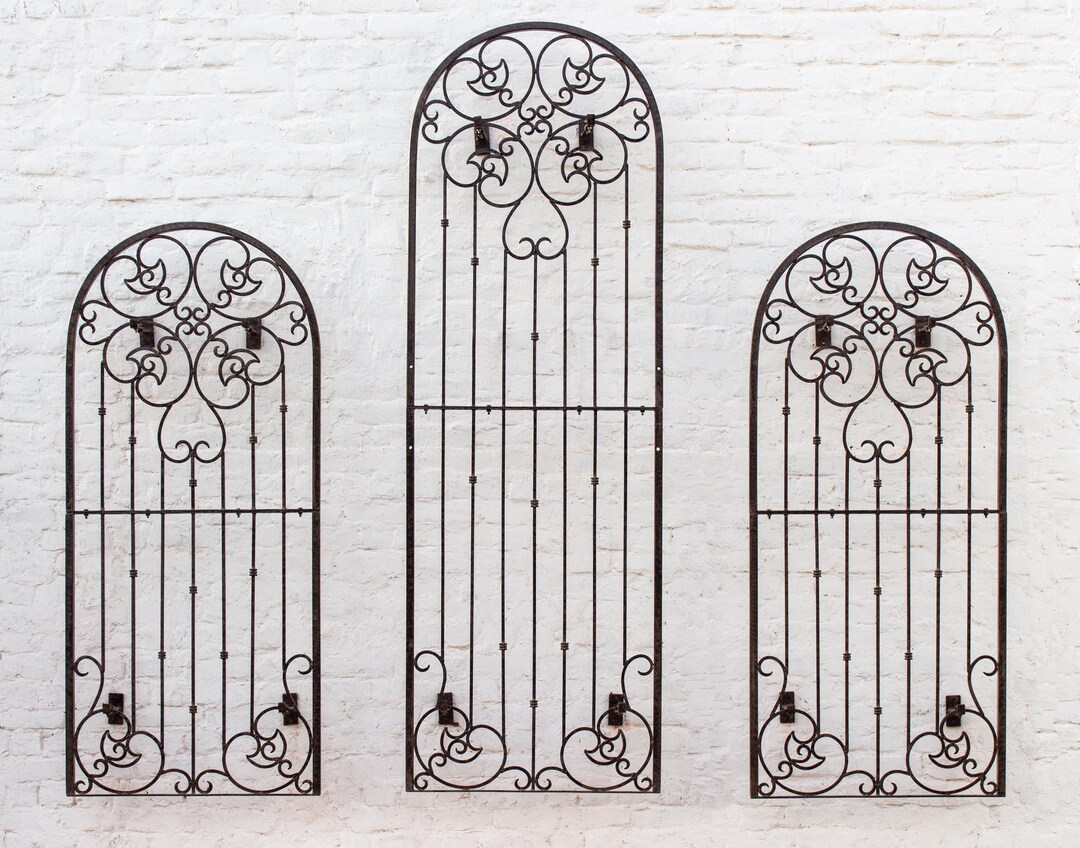 H Potter Trellis Set of 3 Metal Wall Trellises Mounting Brackets 2 - 6 ...