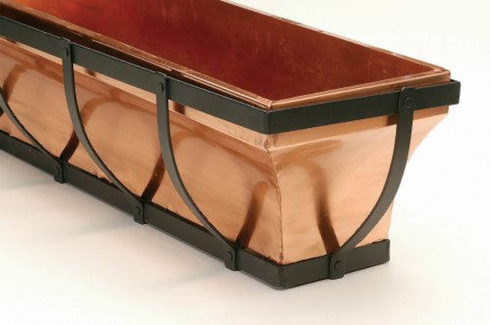 H Potter Copper Window Box 48 Inch Long Hanging Metal Planter, Outdoor ...