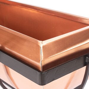 H Potter 30" Copper Window Box Metal Planter With Iron Frame & Brackets ...