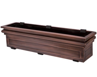 H Potter 36 Window Box Hanging Metal Planter, Brackets Mounting Frame ...