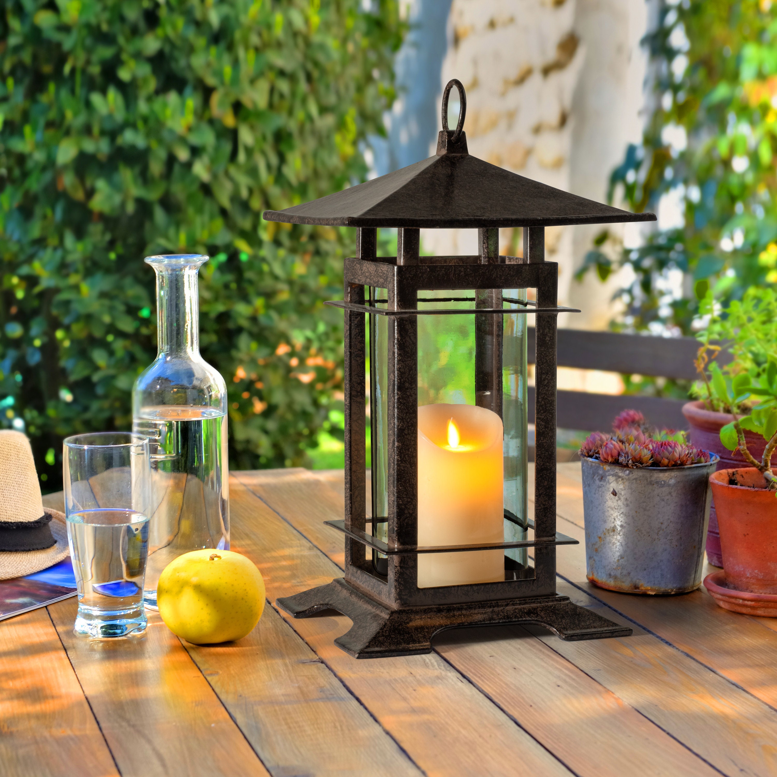 Exterior Candle Lanterns Waterproof Outdoor Hanging Solar Candle