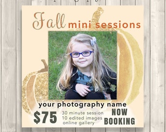 Instant Download-fall Mini Session Photography Template-sales Ad for ...