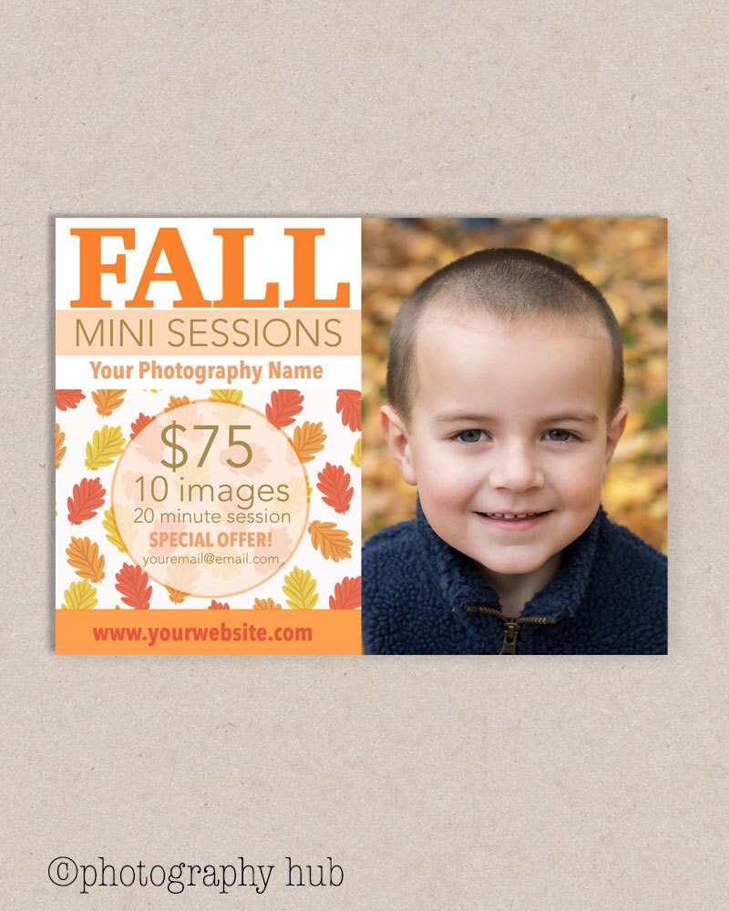Instant Download-fall Mini Session Photography Template-sales Ad for ...