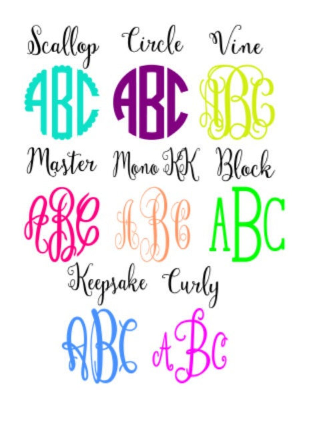 6 Inch Monogram Decal - Etsy