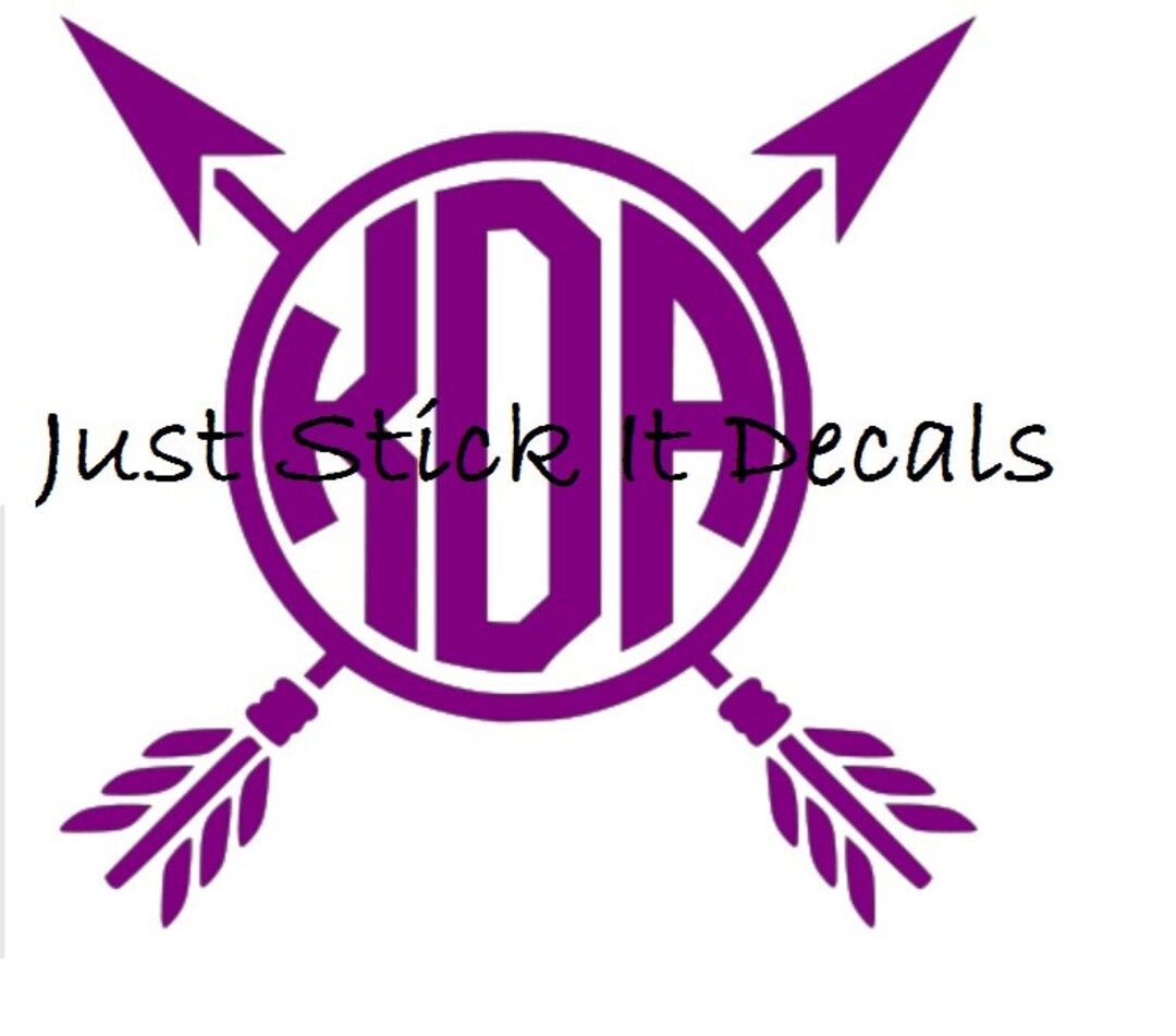 5 Inch Double Arrow Circle Monogram - Etsy