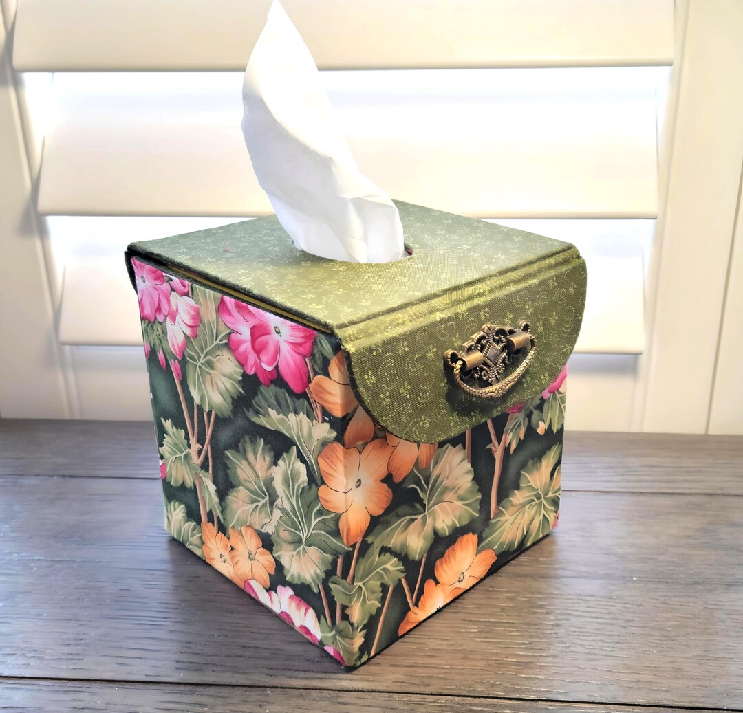 Fabric Covered Tissue Box Holder and Cover, Elegant Home, Bath or ...