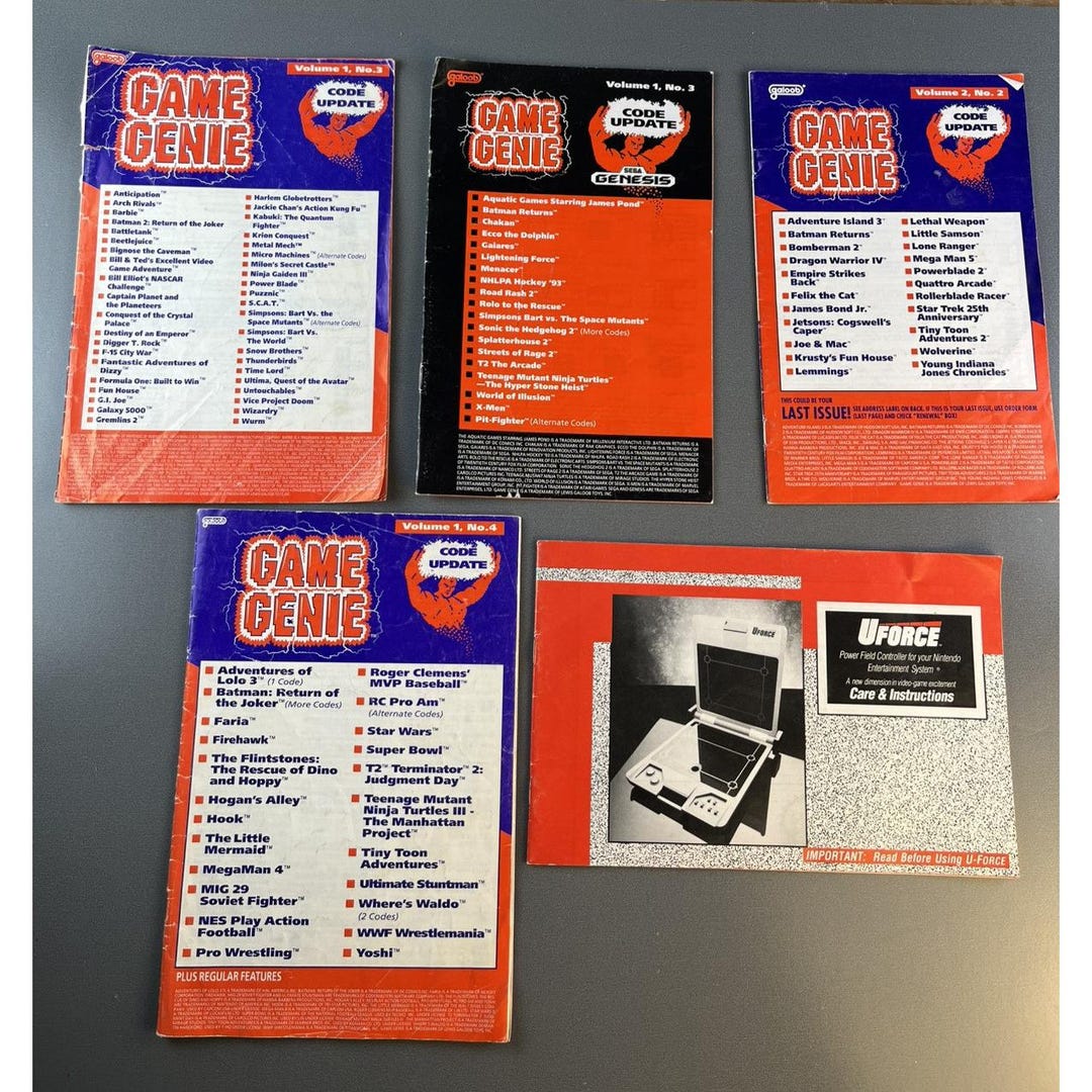 Game Genie - Lot of 4 - Codebook Programming Manuals - Etsy