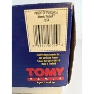Vintage TOMY Atomic Pinball Electric Pinball Game #7054 Original Box ...