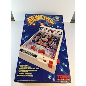 Vintage TOMY Atomic Pinball Electric Pinball Game #7054 Original Box ...