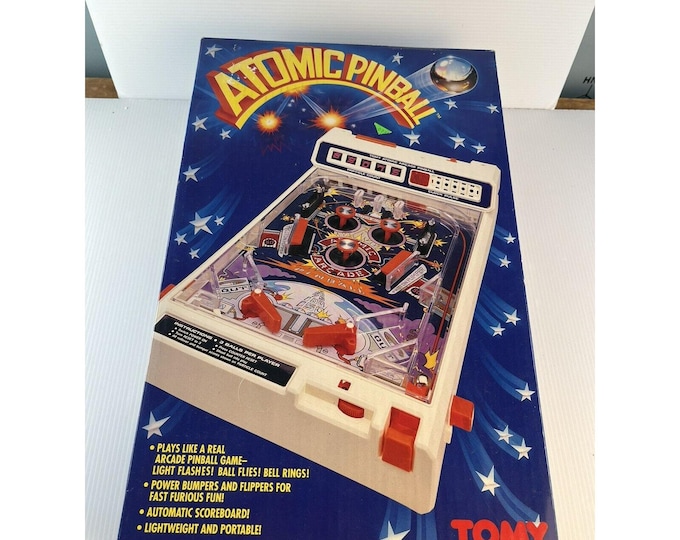 Vintage TOMY Atomic Pinball Electric Pinball Game #7054 Original Box ...