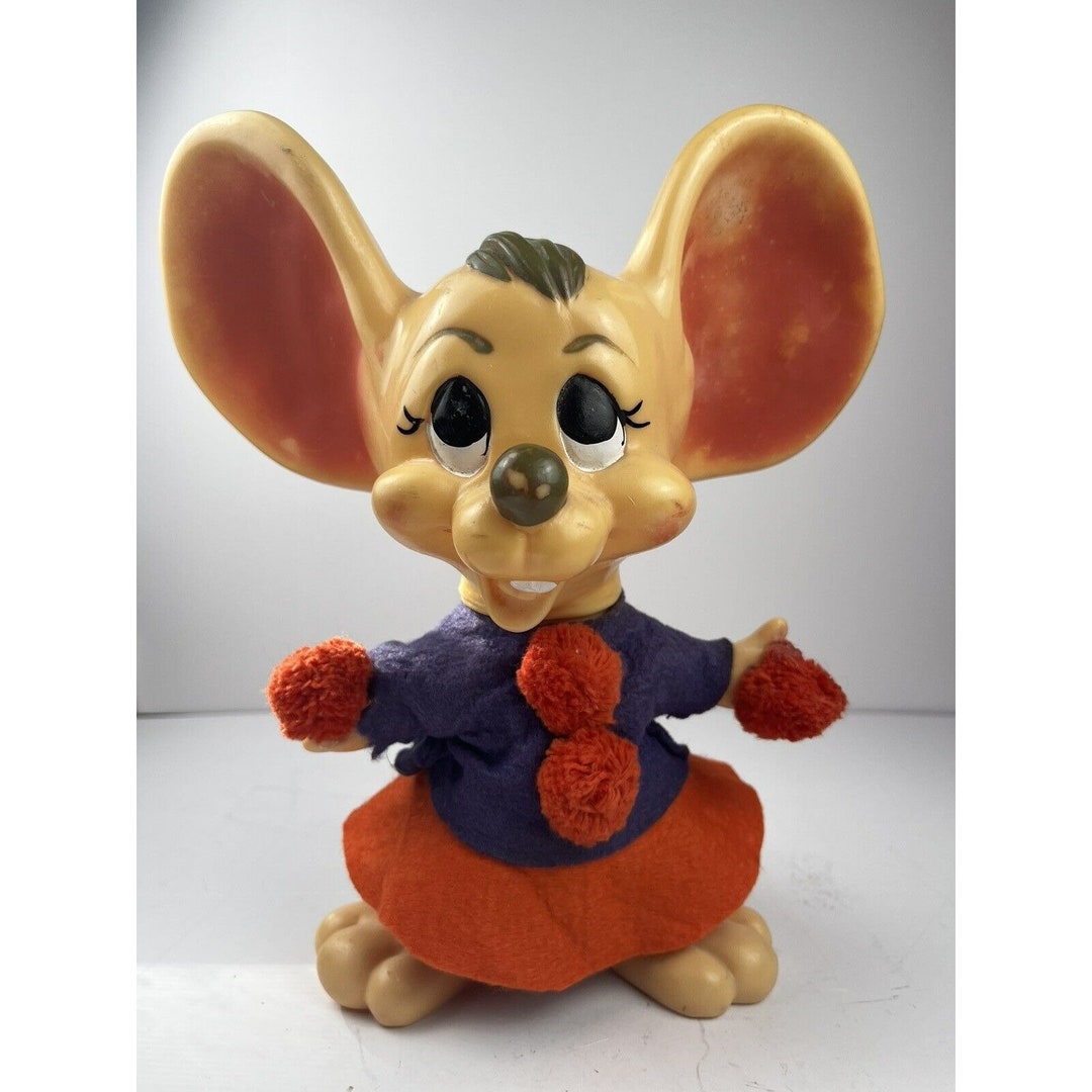 Roy Des of Fla Royalty Cheerleader Mouse Coin Bank 1970 Vintage Blue ...