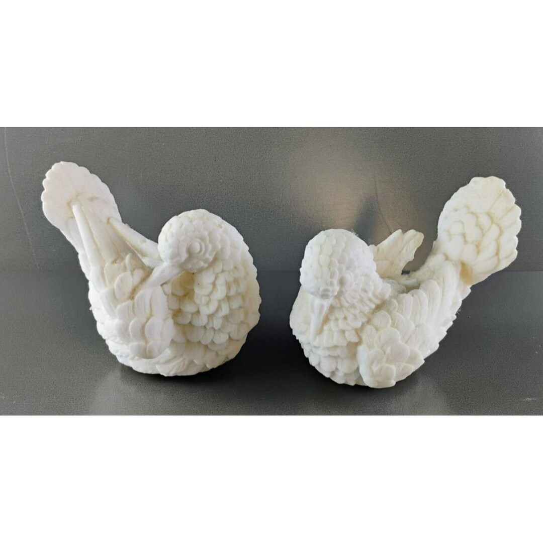 Love Birds Doves Vintage Pair 2 White Alabaster Figurines - Etsy
