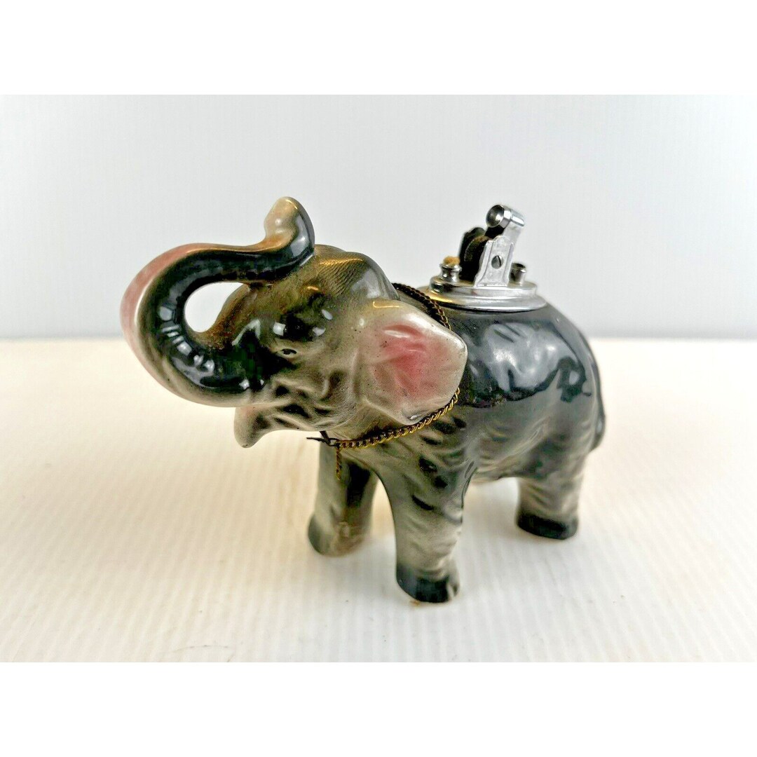 Vintage GOP Republican Elephant Ceramic Table Lighter Japan Not Working ...