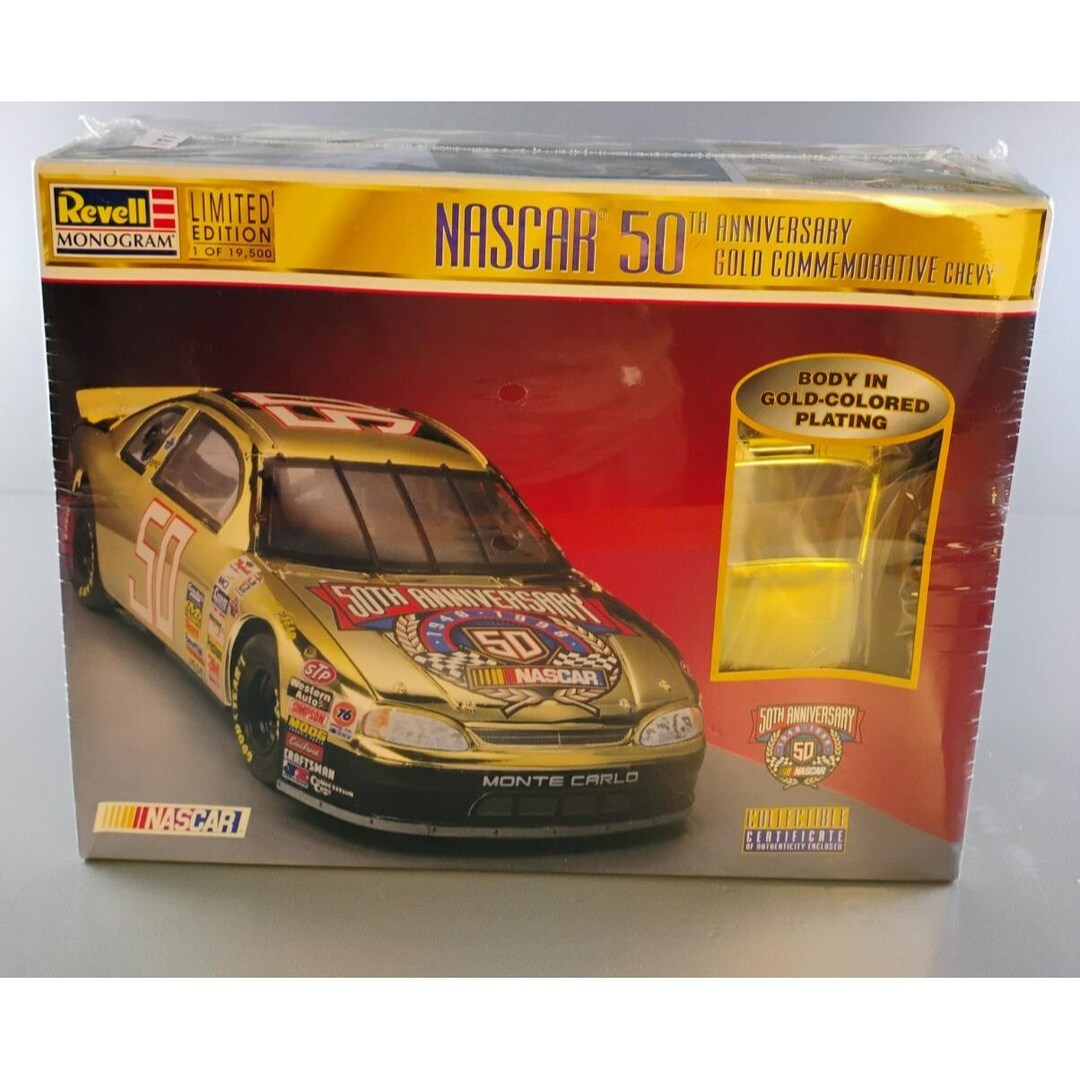 Factory Sealed Revell NASCAR 50th Anniversary Gold Chevy #1-19,500 Ltd ...